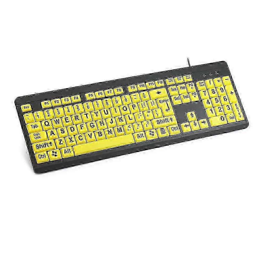 Large Print Computer Keyboard Wired USB Keyboard Big Print Letter with ...