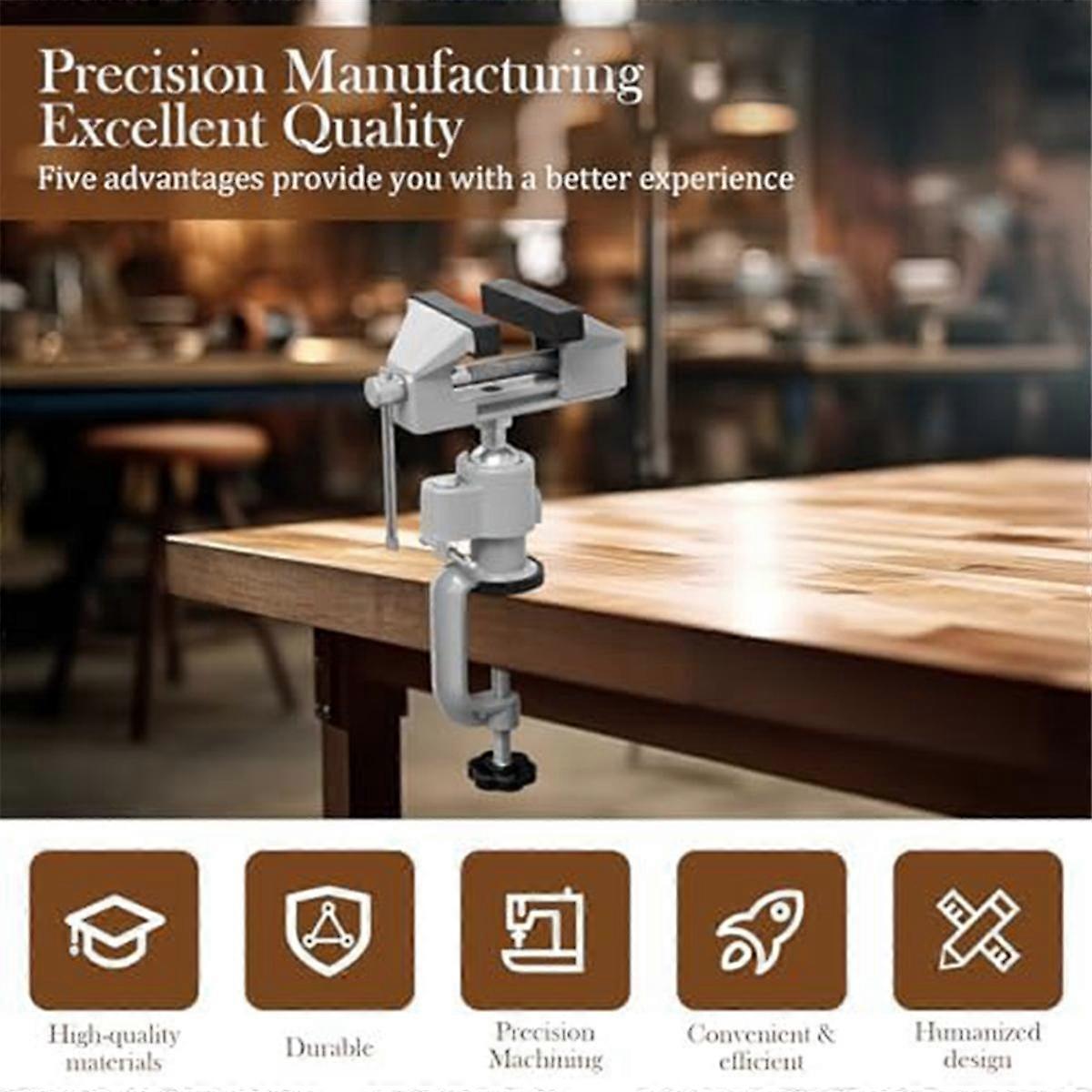 2 Bench Vise Rotate 360Table Vise Portable Clamp Vise for Crafting ...