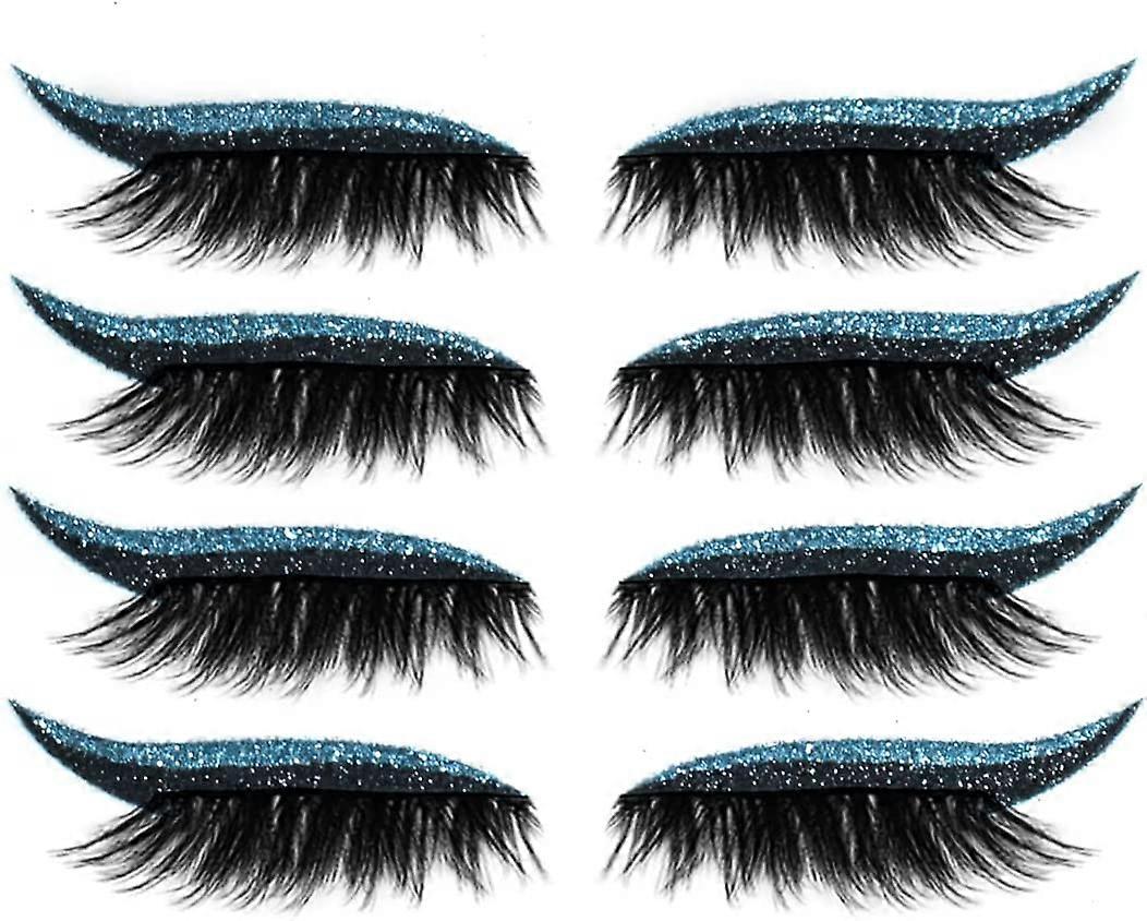 False Lashes Eyeliner Stickers Blue Glitter False Lashes Eye Makeup Stickers,3D False Lashes ...