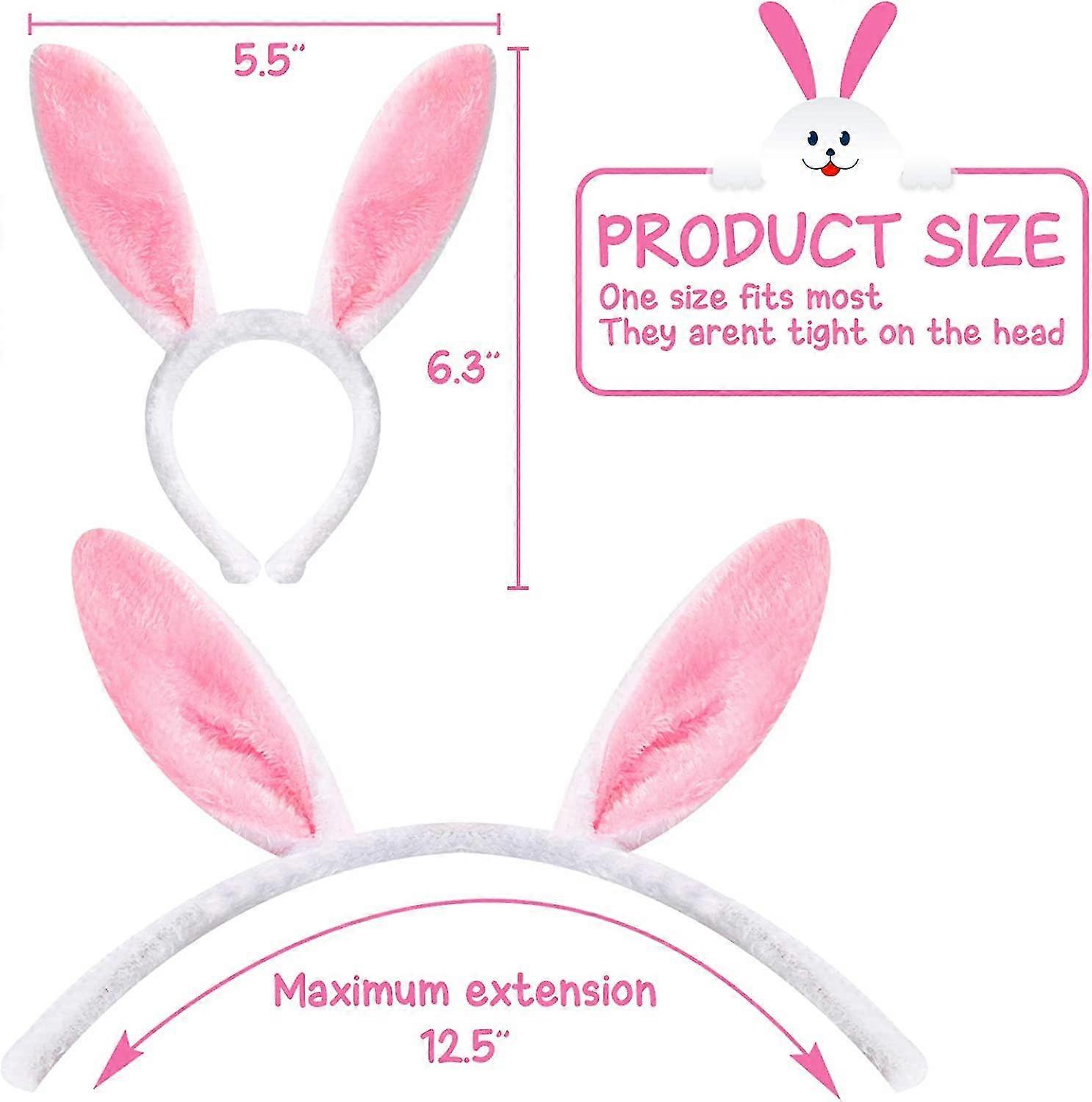 Plush Bunny Ear Headbands 12 Pieces Easter Bunny Ear Headbands-MXBC ...