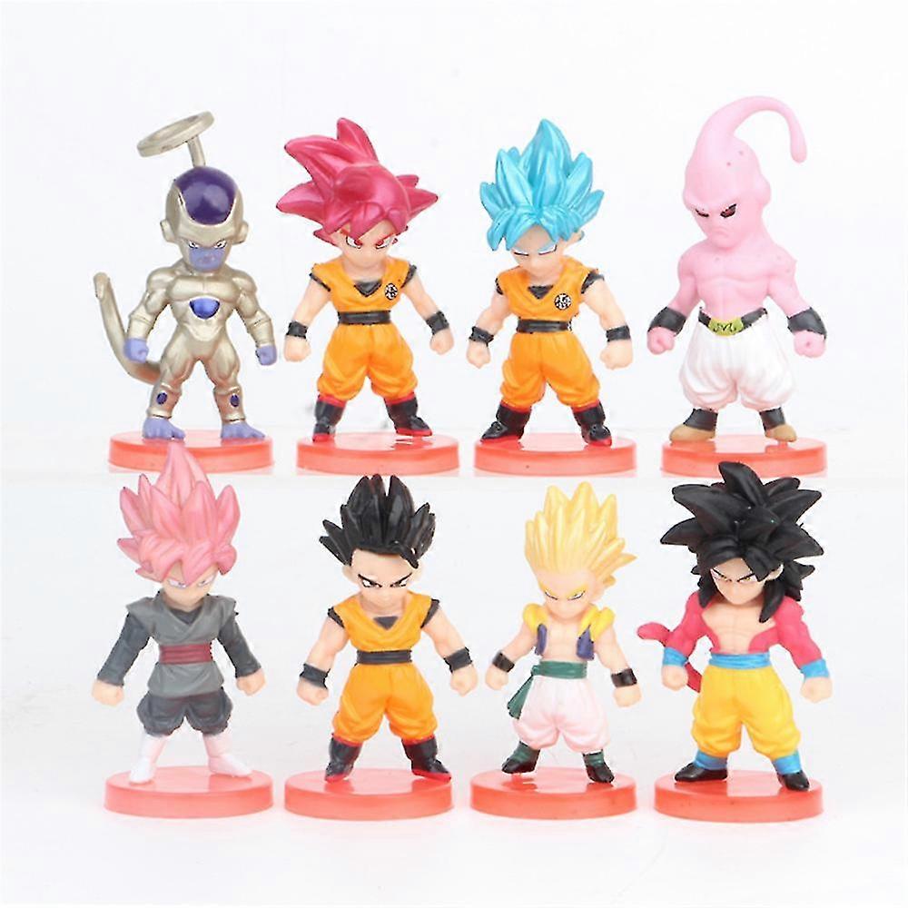 8pcs/set Anime Dragon Ball Z Anime Characters Goku Gohan Figure Toys ...