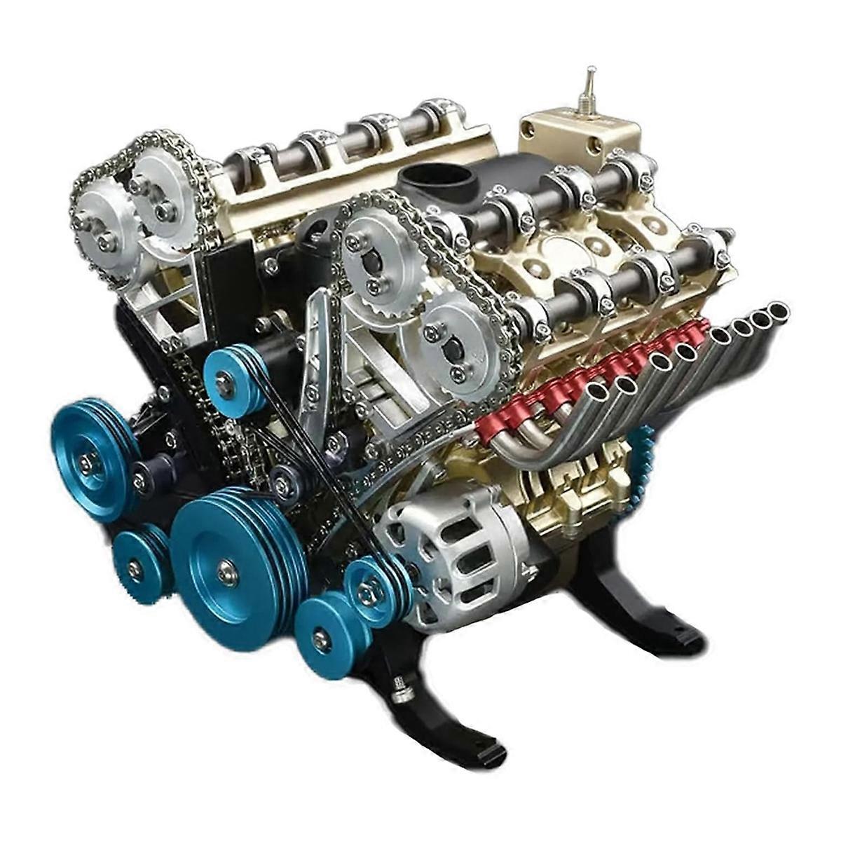 Model Engine Kit for Adult, 8-Cylinder Metal Car Engine Model Kit ...