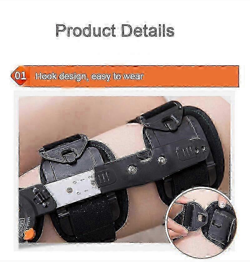 Knee Joint Fixation Bracket Adjustable Hinged Knee Patella Brace Injury ...