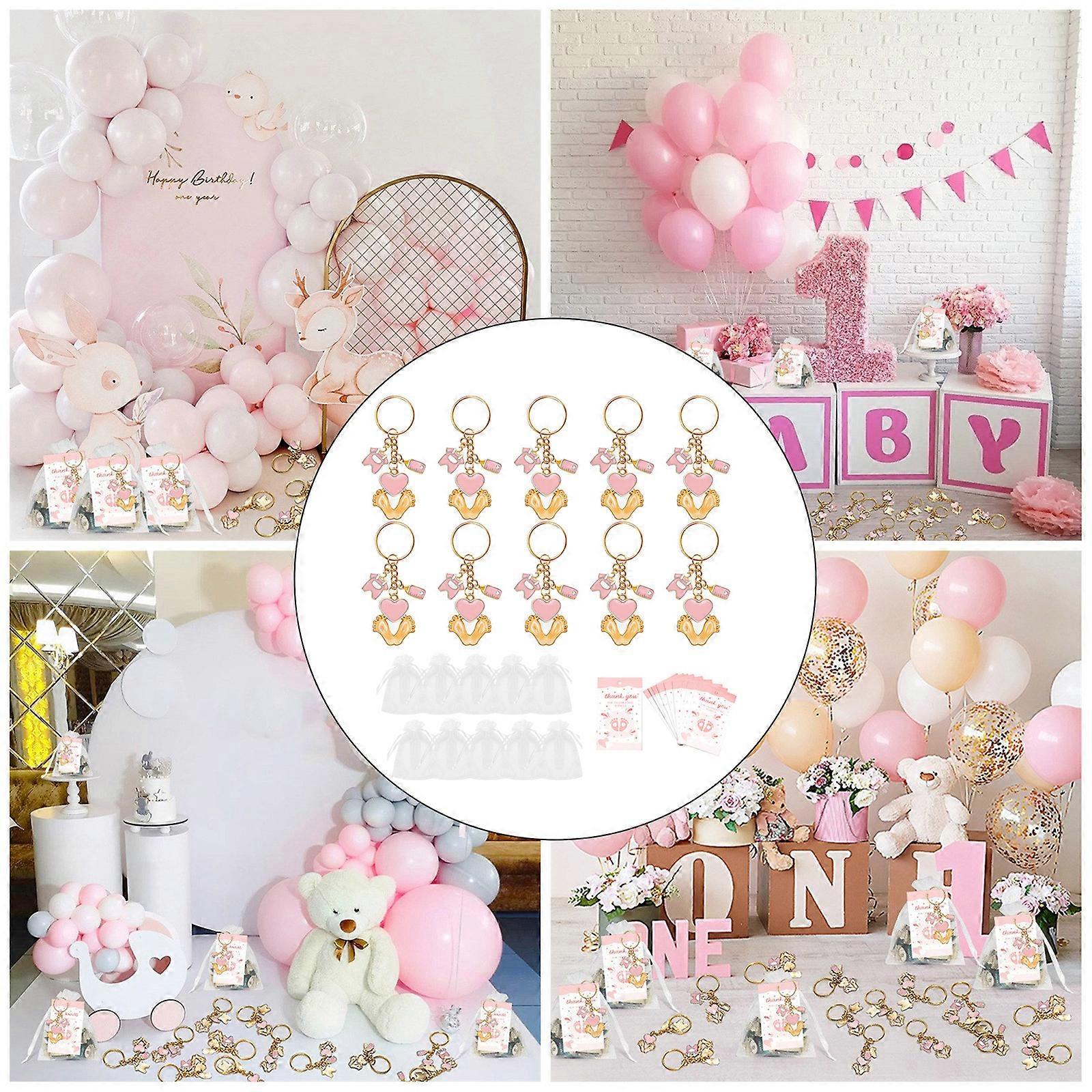 Essential Baby Shower Party Supplies Footprint Keychain Set with ...
