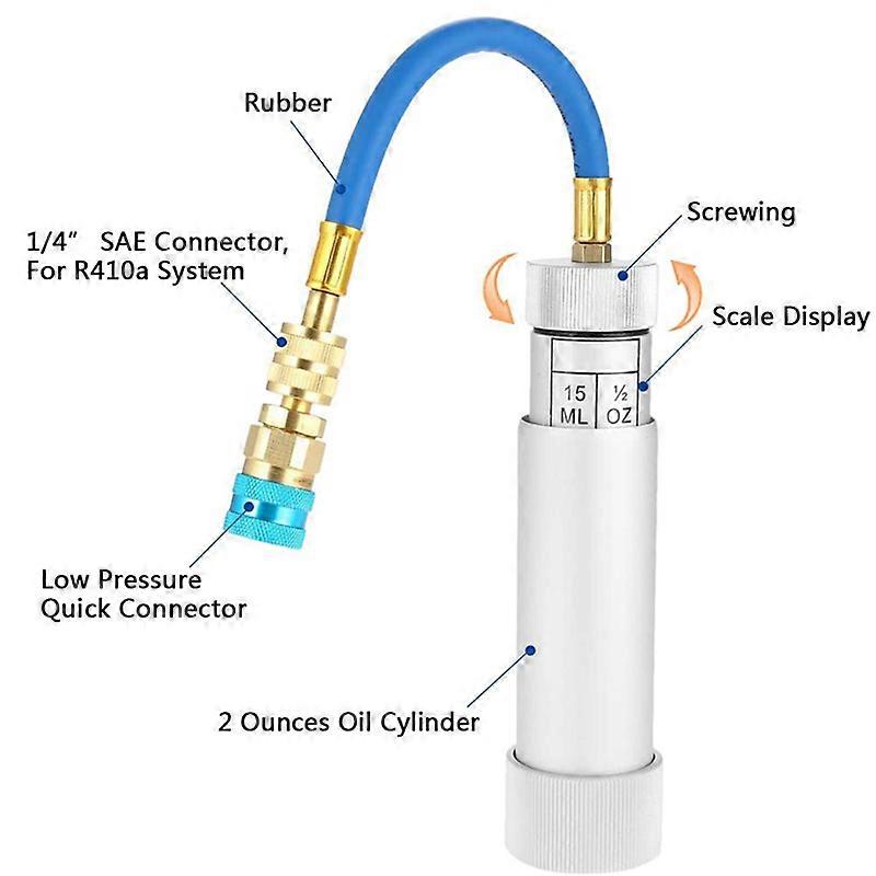 134A Oil Dye Injector Kit with 2 Quick Couplers 2 Oil Checkers A/C ...