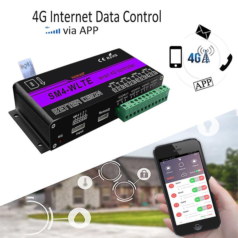 4G Lte 3g Relay Controller Gsm Gprs Smart Remote Power Switch Sms ...