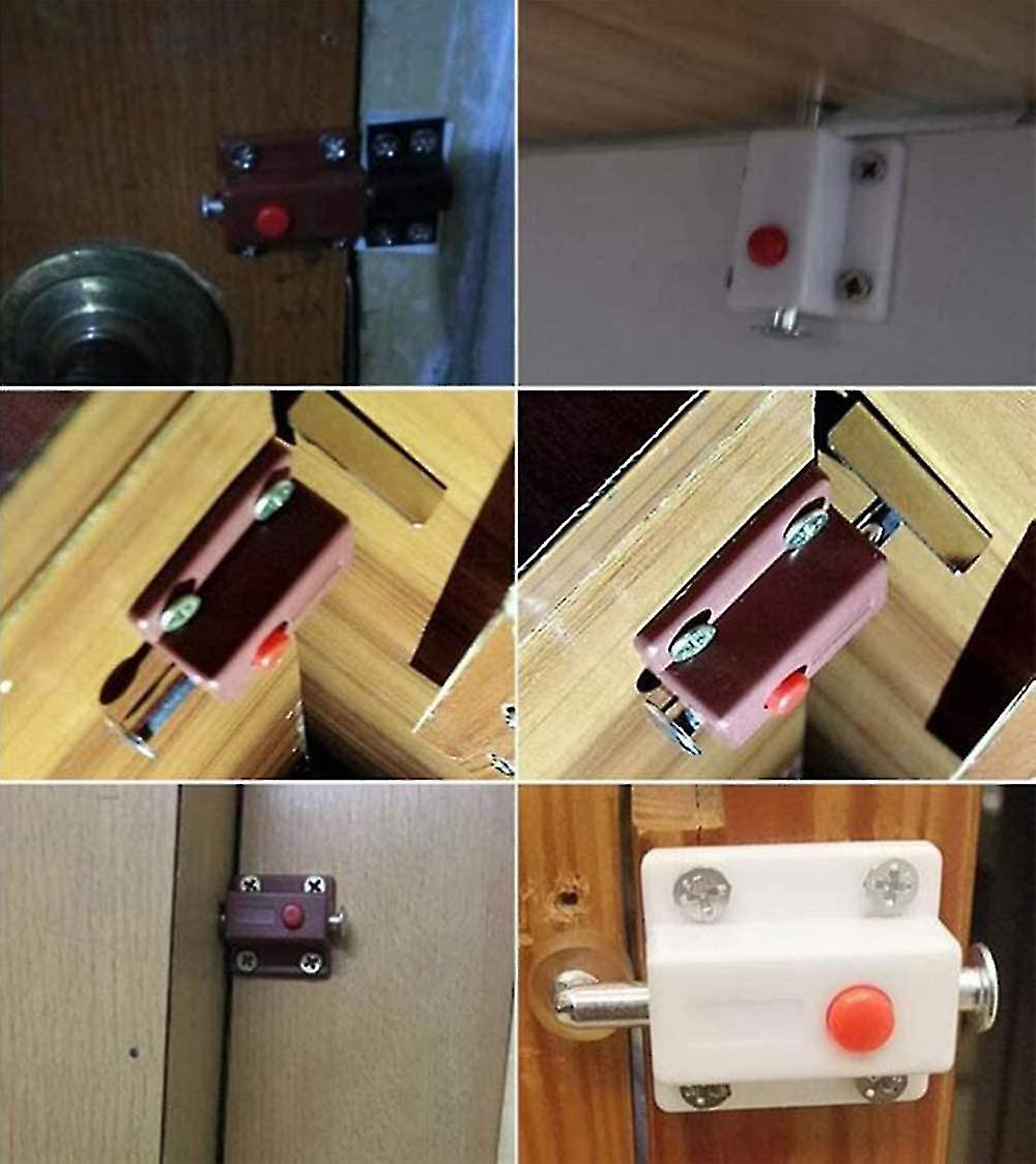 Set Of 4 Automatic Spring Loaded Door Latches With Black Spring Knob ...