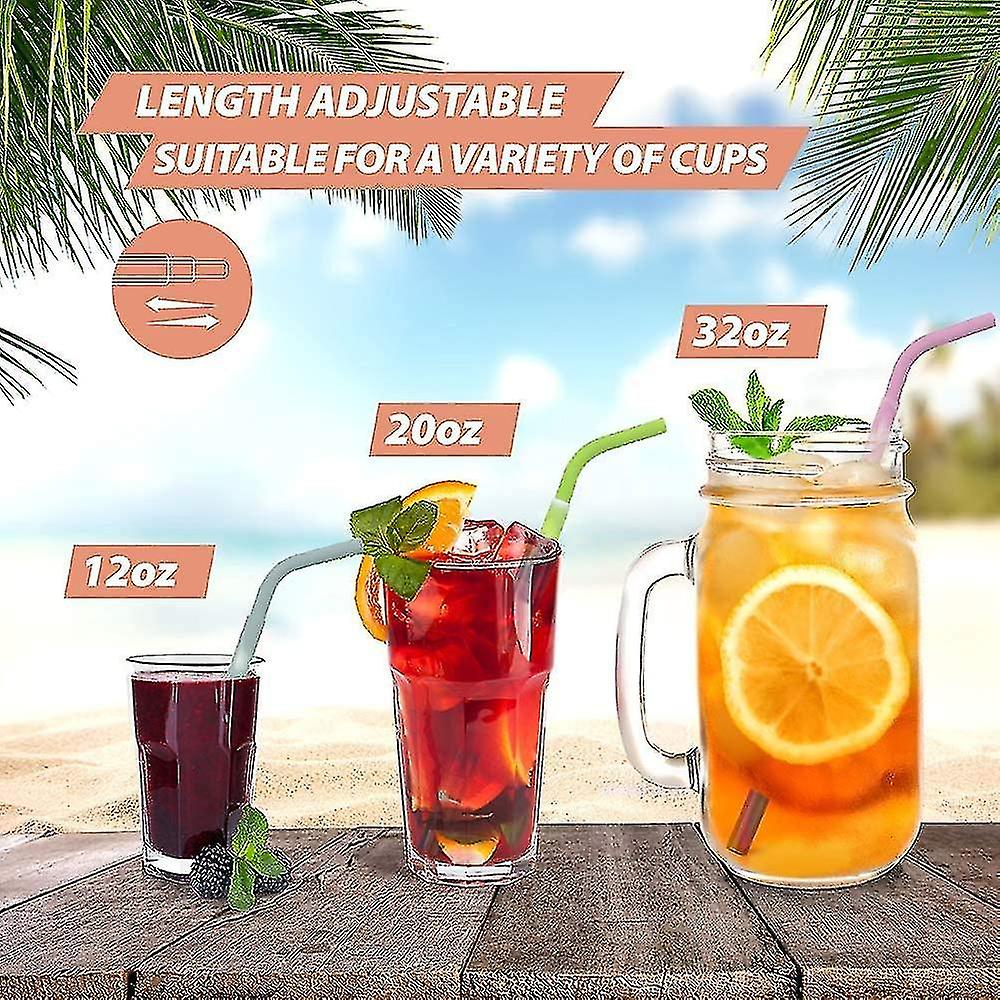 6 Pcs Reusable Straws Silicone Drinking Straw | Fruugo UK