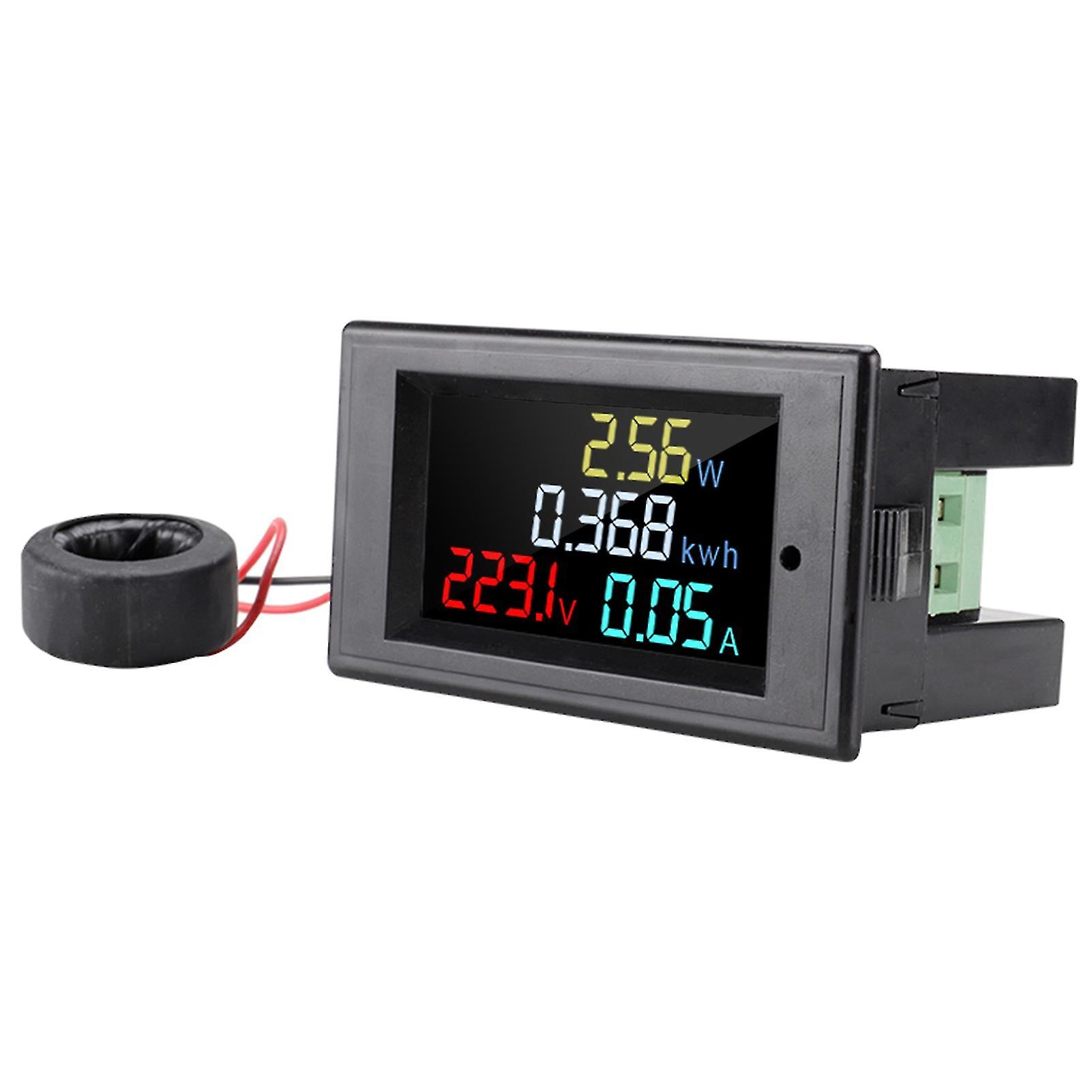 Ac 80-300v digital voltmeter ammeter color lcd display multimeter voltage current power energy ...