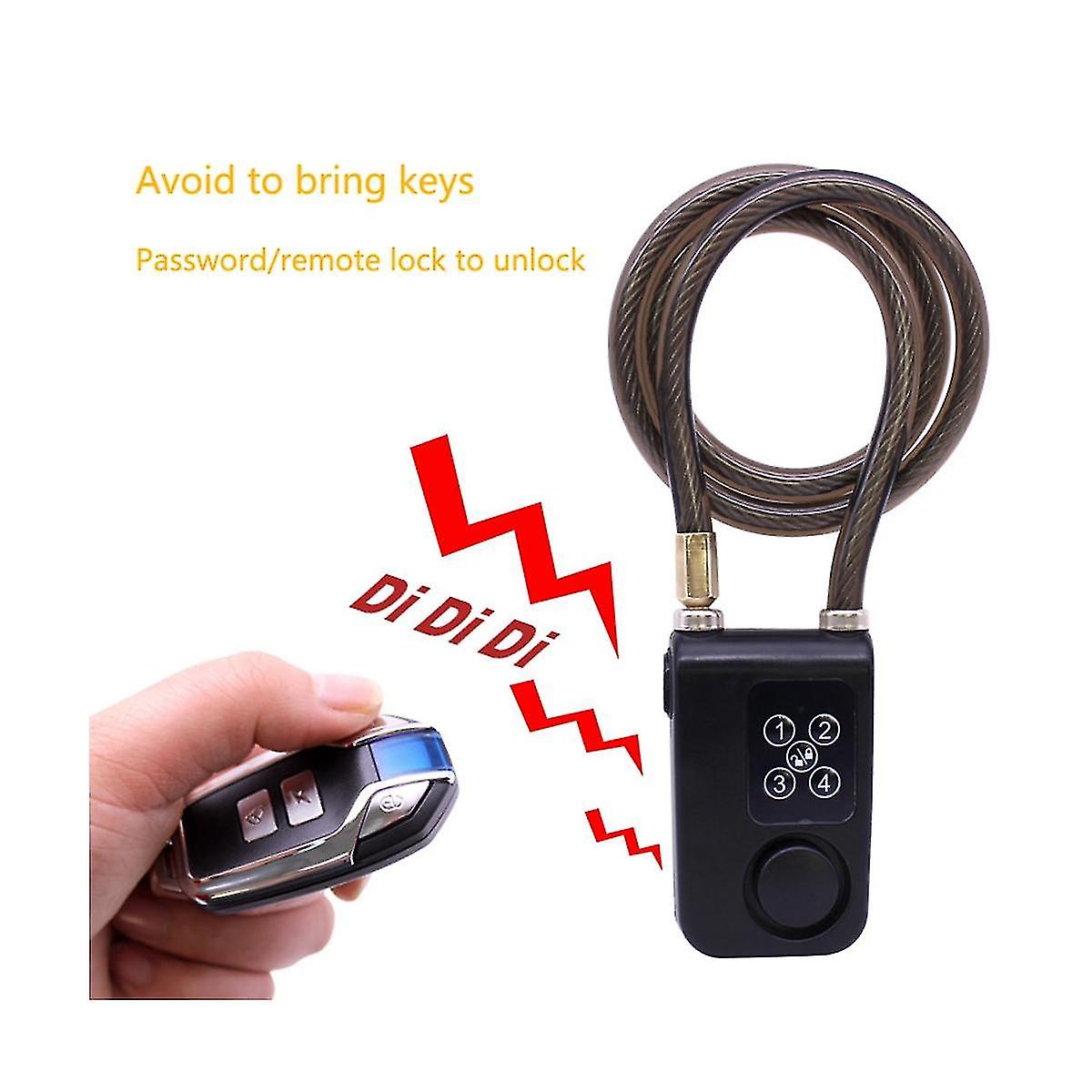 Cycling Security Lock Wireless Remote Control Anti-Theft Vibration ...
