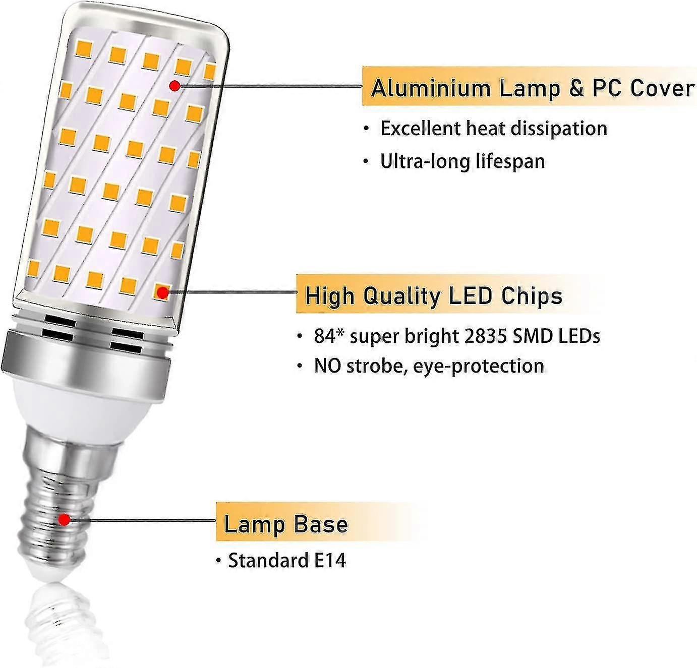E14 16w Led Bulb Warm White 3000k 1600lm, Halogen Lamp Equivalent E14 ...