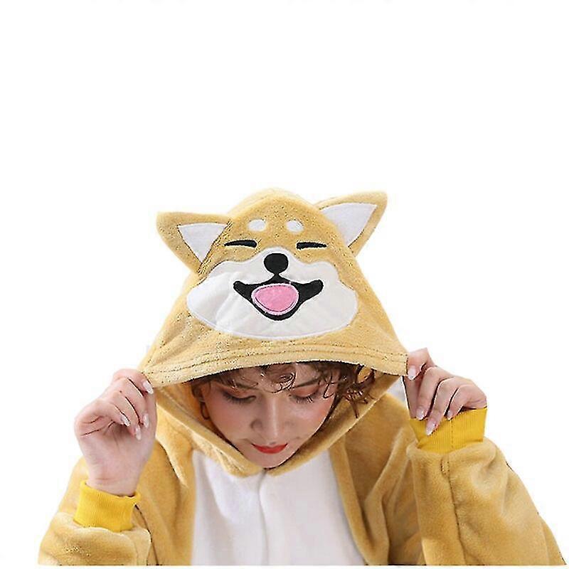 Flannel Akita Dog Pajamas Women Animal Shiba Inu Onesies For Adults ...