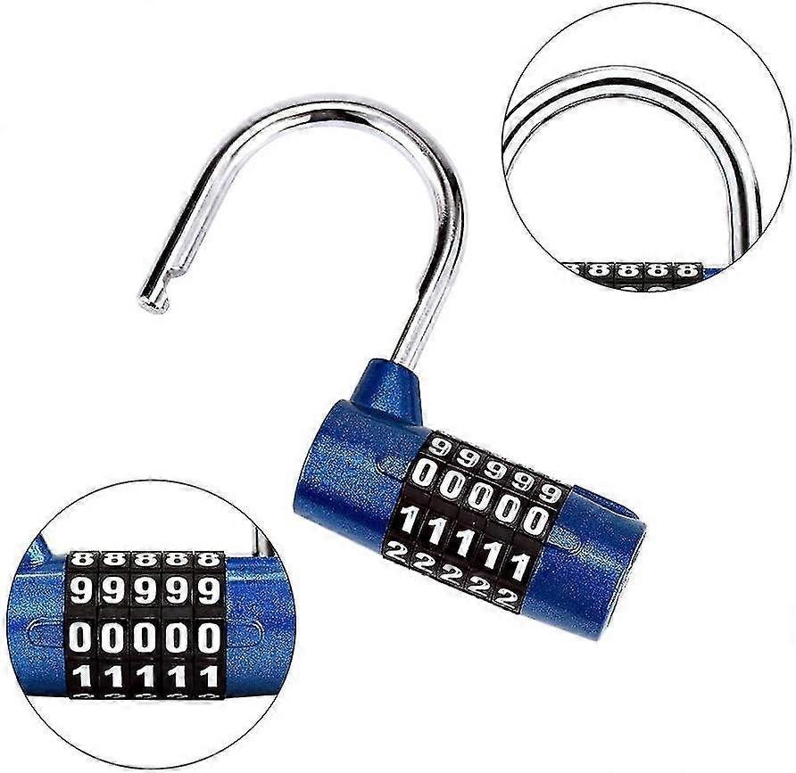 5 Digit Combination Padlock, Gym Padlock, Resettable Combination ...