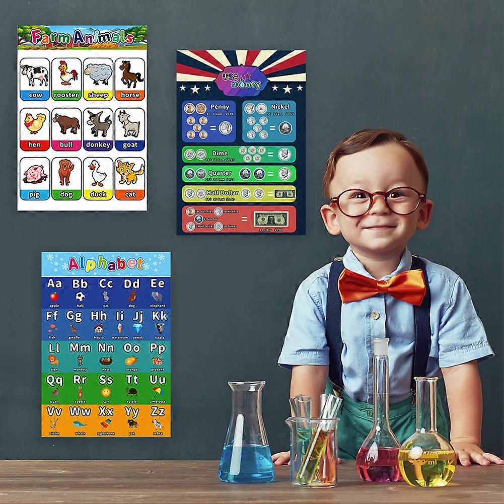 ABC Alphabet Chart + Numbers Shapes + Colors Poster Set, Toddler ...