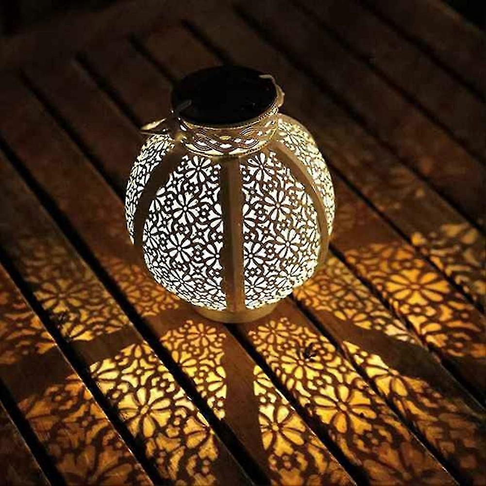 Solar Lanterns Hanging Light Hollow Led Iron Art Solar Lamp Metal ...