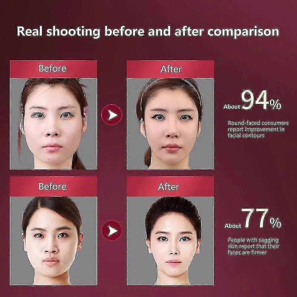 Microcurrent V Face Shape Face Lifting Ems Facial Slimming Massager Double Chin Remover Led ...