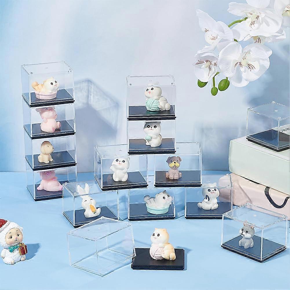 12 PCS Minifigures Display Case 2.4x2x1.9inch Stackable Model Display Case Clear Acrylic Display ...