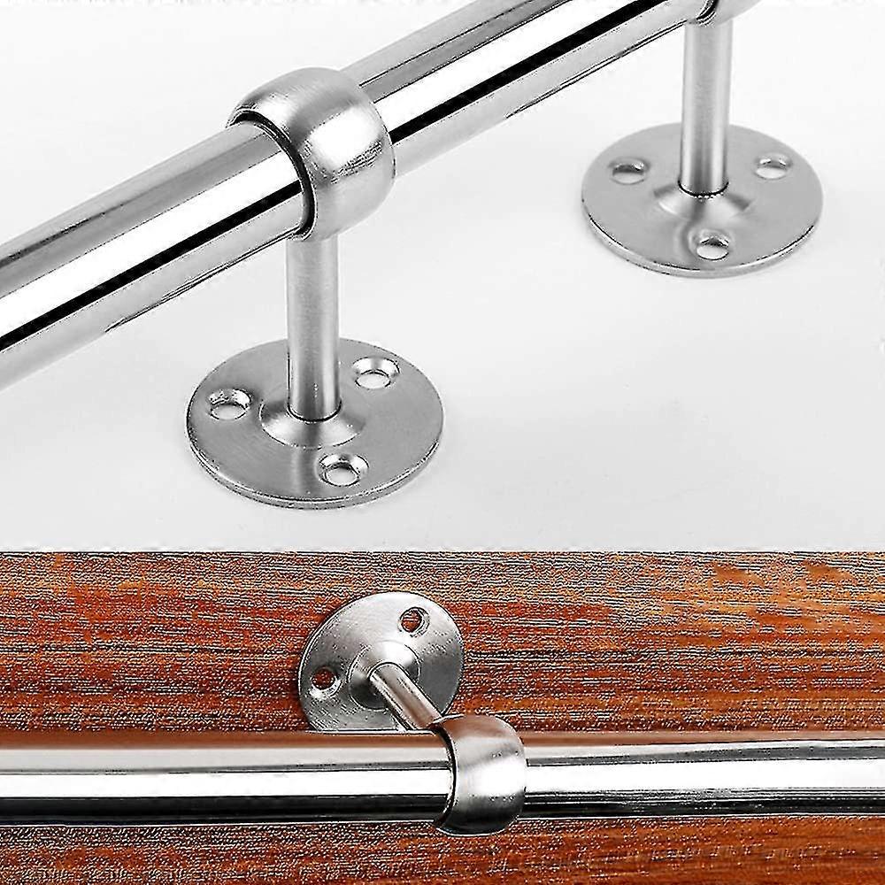 2 Pack Curtain Rod Holder Stainless Steel Wardrobe Rod Holder With 6 ...