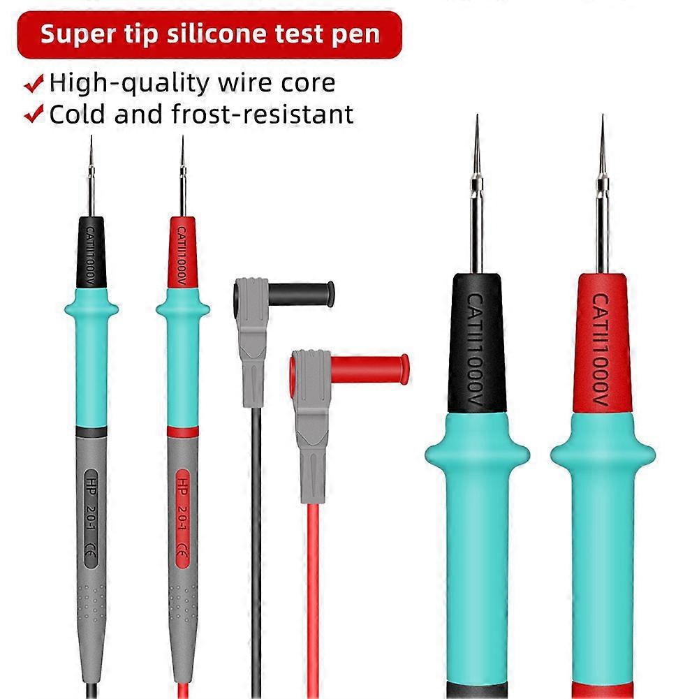 Multimeter Test Leads Silicone Line 1000V 20A Needle-Tip Probe Tester ...