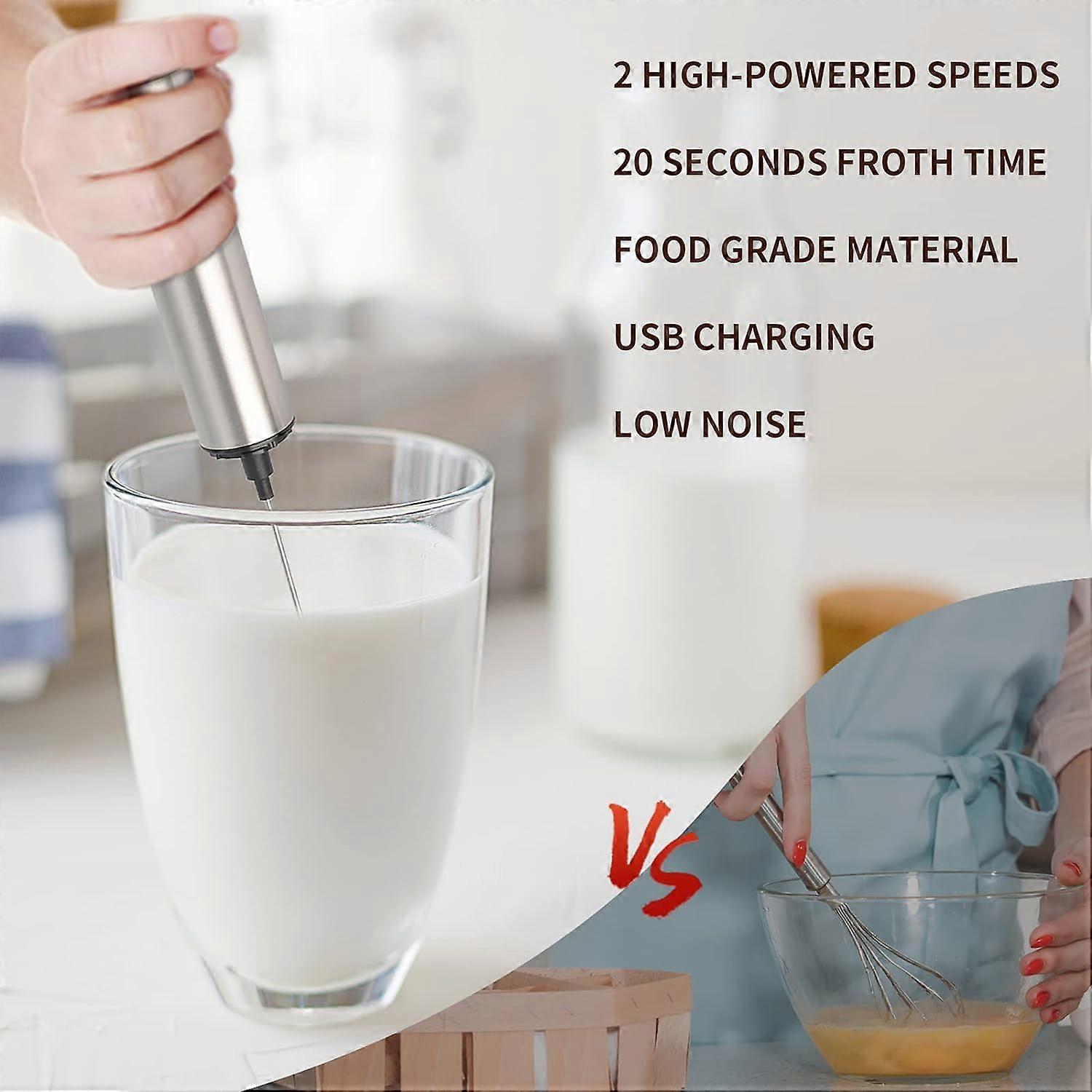 HEYTEA Milk Frother Handheld, Electric Hand Foamer for Drink Mixer ...