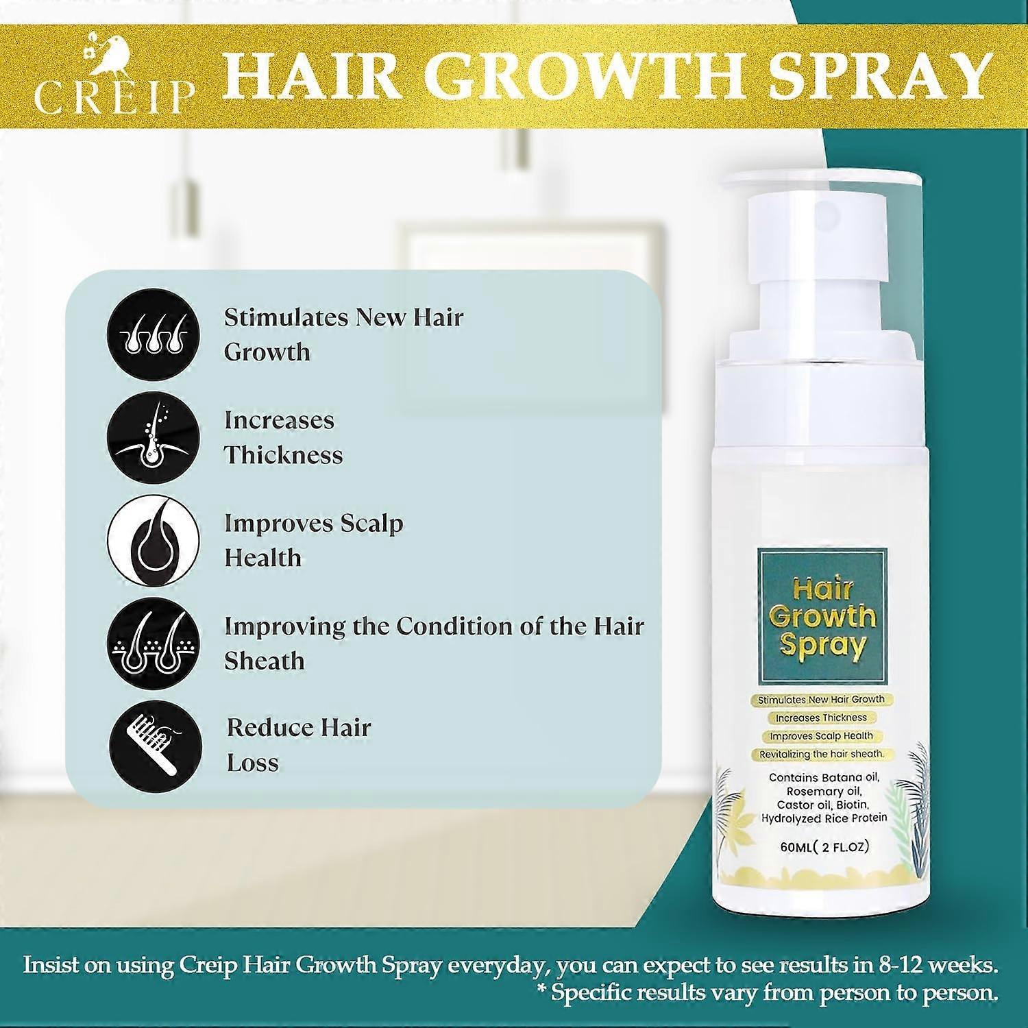Natural Hair Growth Oil Spray: Batana Rosemary Serum Biotin Caffeine ...