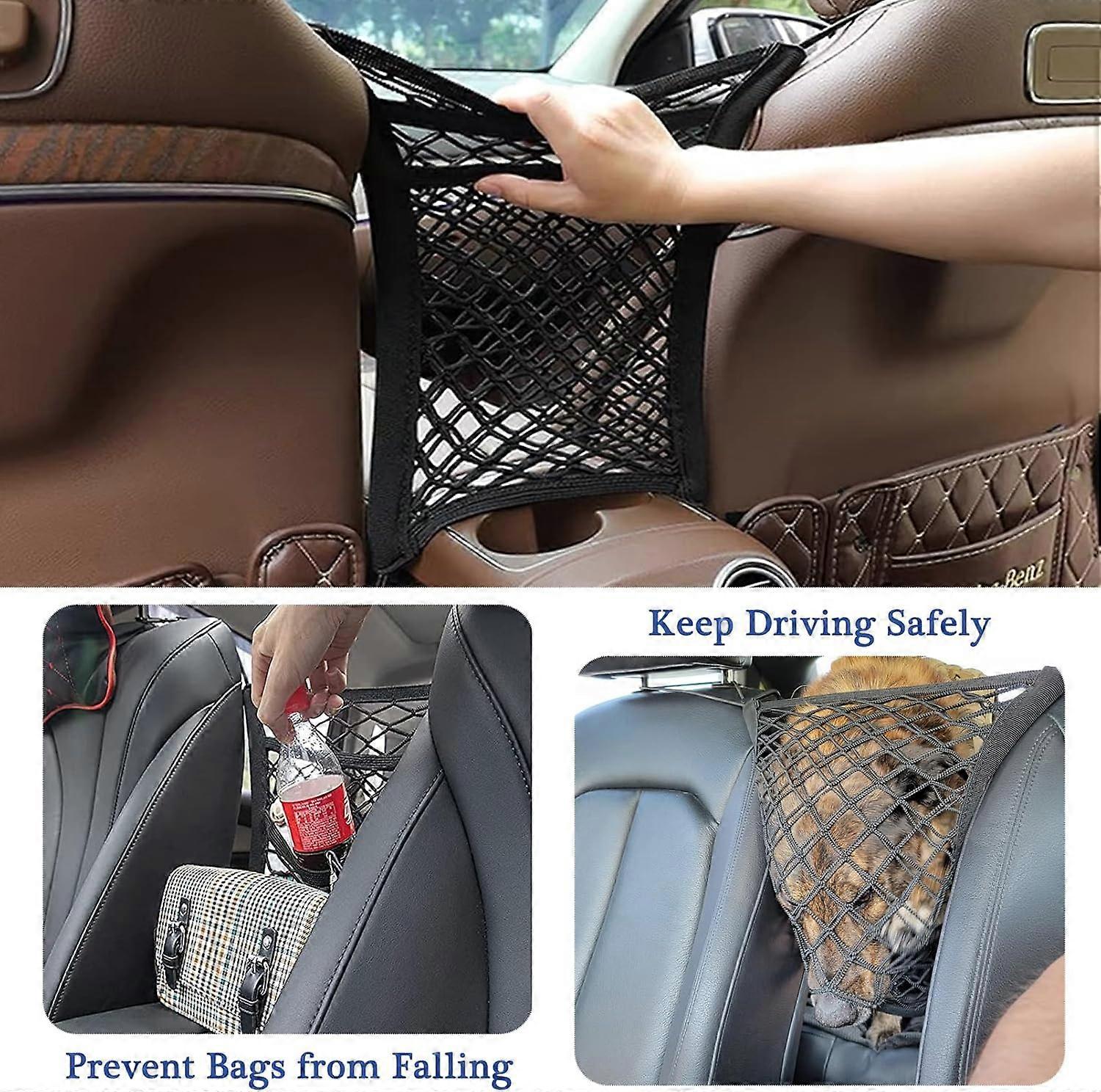 3 Layer Elastic Car Net Storage Net and Tie Down for Car, Car Net Bag ...