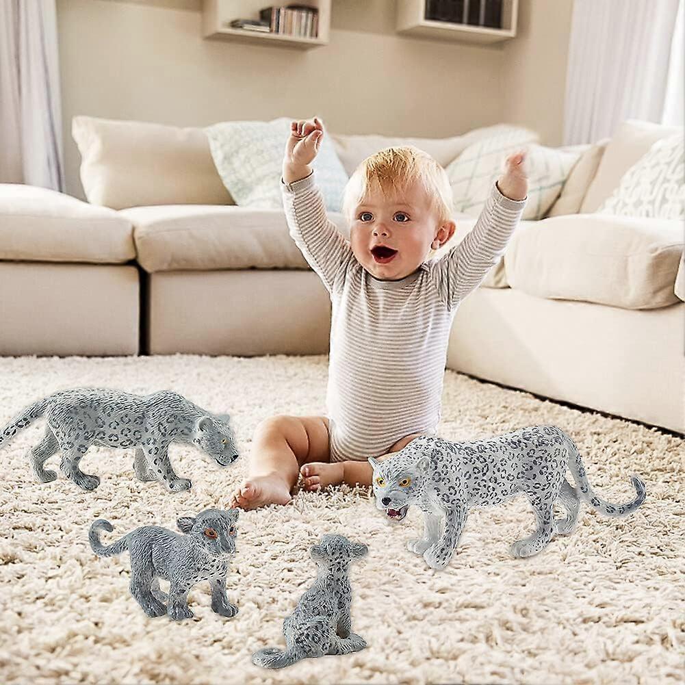 Leopard Polar Animals 4 Pcs Realistic Animal Figures Plastic Leopard ...