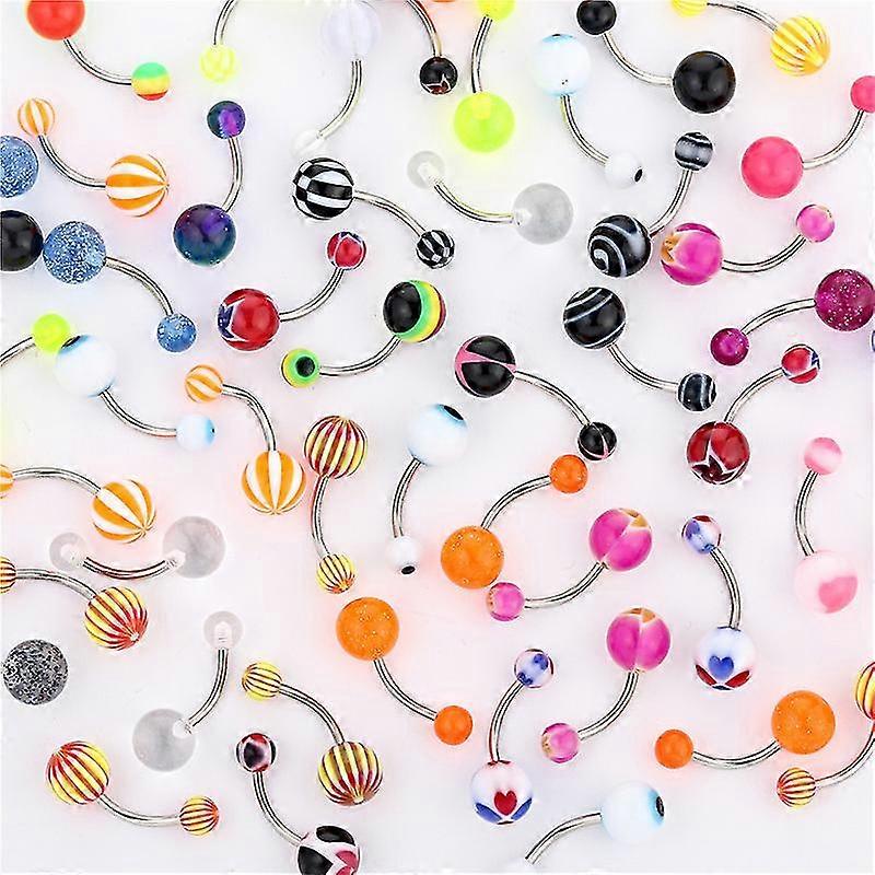 Assorted Piercing Balls Colorful Nipple Tongue Ring Bars Professional ...