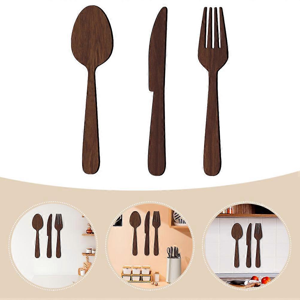 1 Set of Wooden Household Utensils Sign Wall Decor Rustic Cutout ...