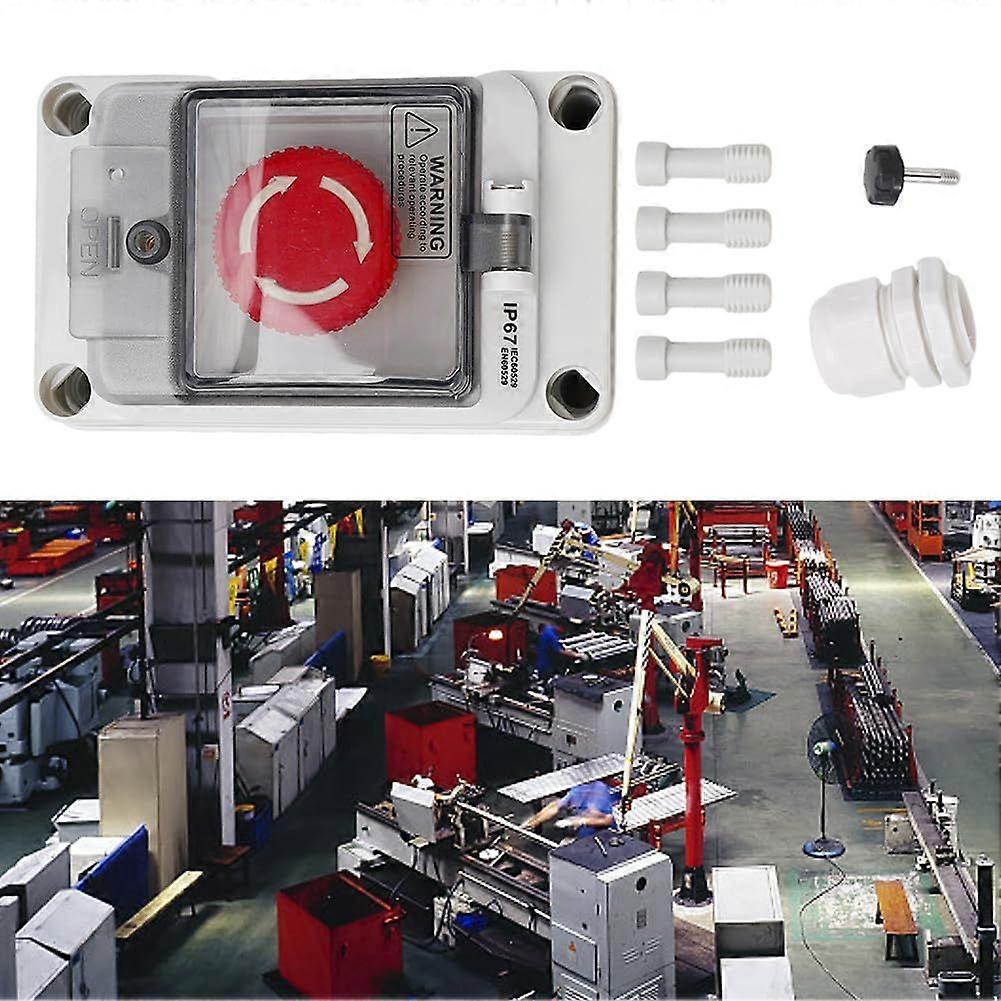 Emergency stop button with protective cover, Estop switches with box ...