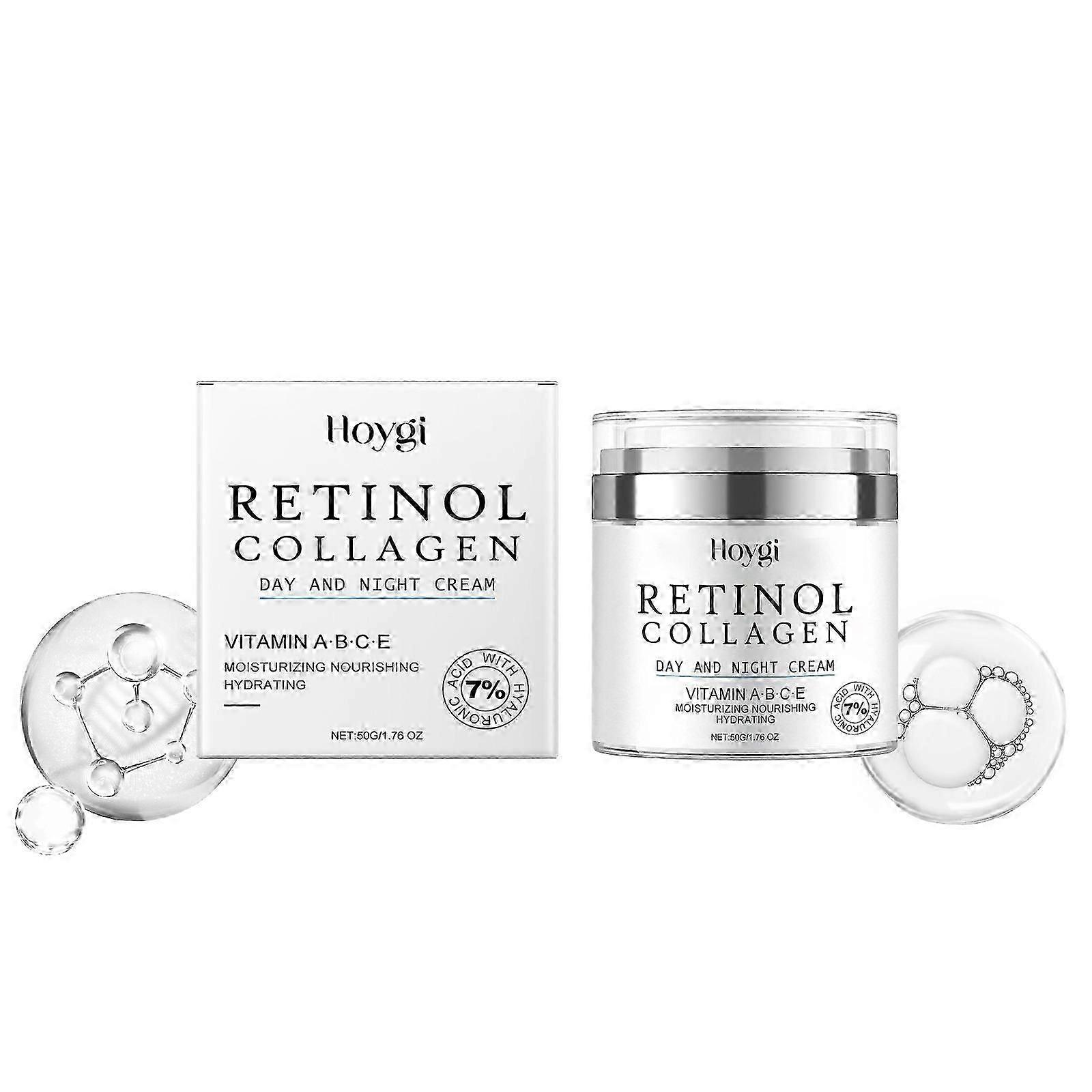 Retinol Collagen Day and Night Cream, Retinol Cream for Wrinkles, Anti ...