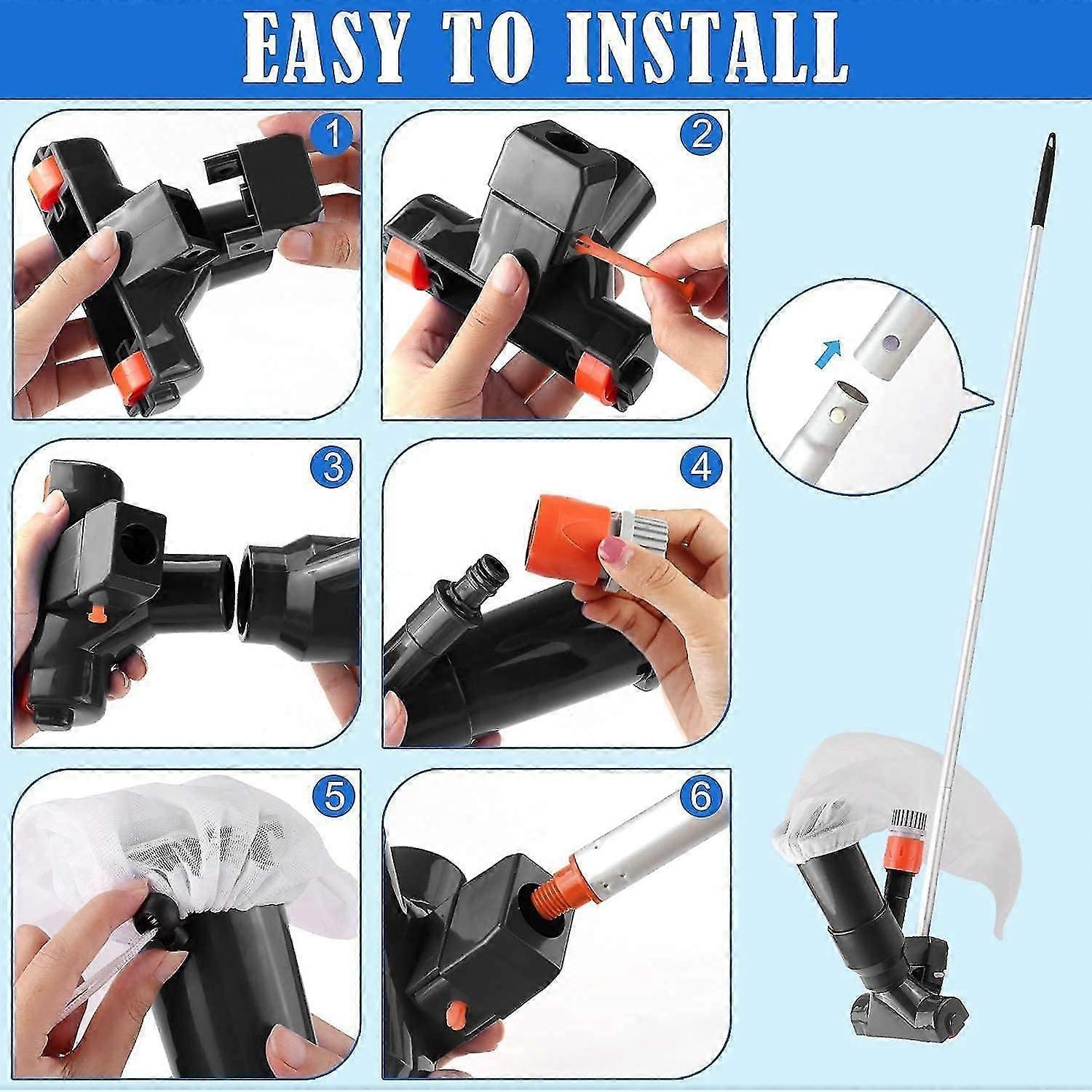 Portable Pool Vacuum For Above Ground Pools, Spa, Fountain, Jacuzzi ...