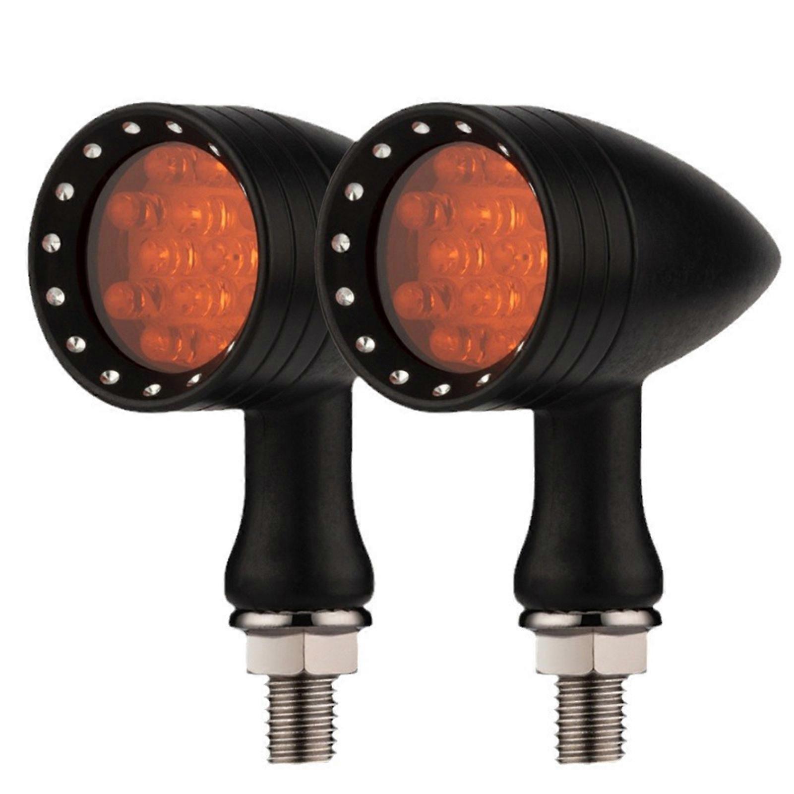 1 Pair Motorcycle Bullet-LED Turn Signal Lights - 12V Bullet-Shape ...