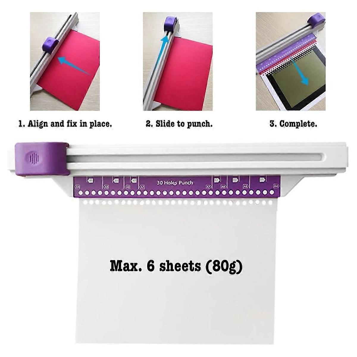 30 Hole Punch Binding Machine, Hand Push Loose Leaf Hole Punch, A4 A5 ...