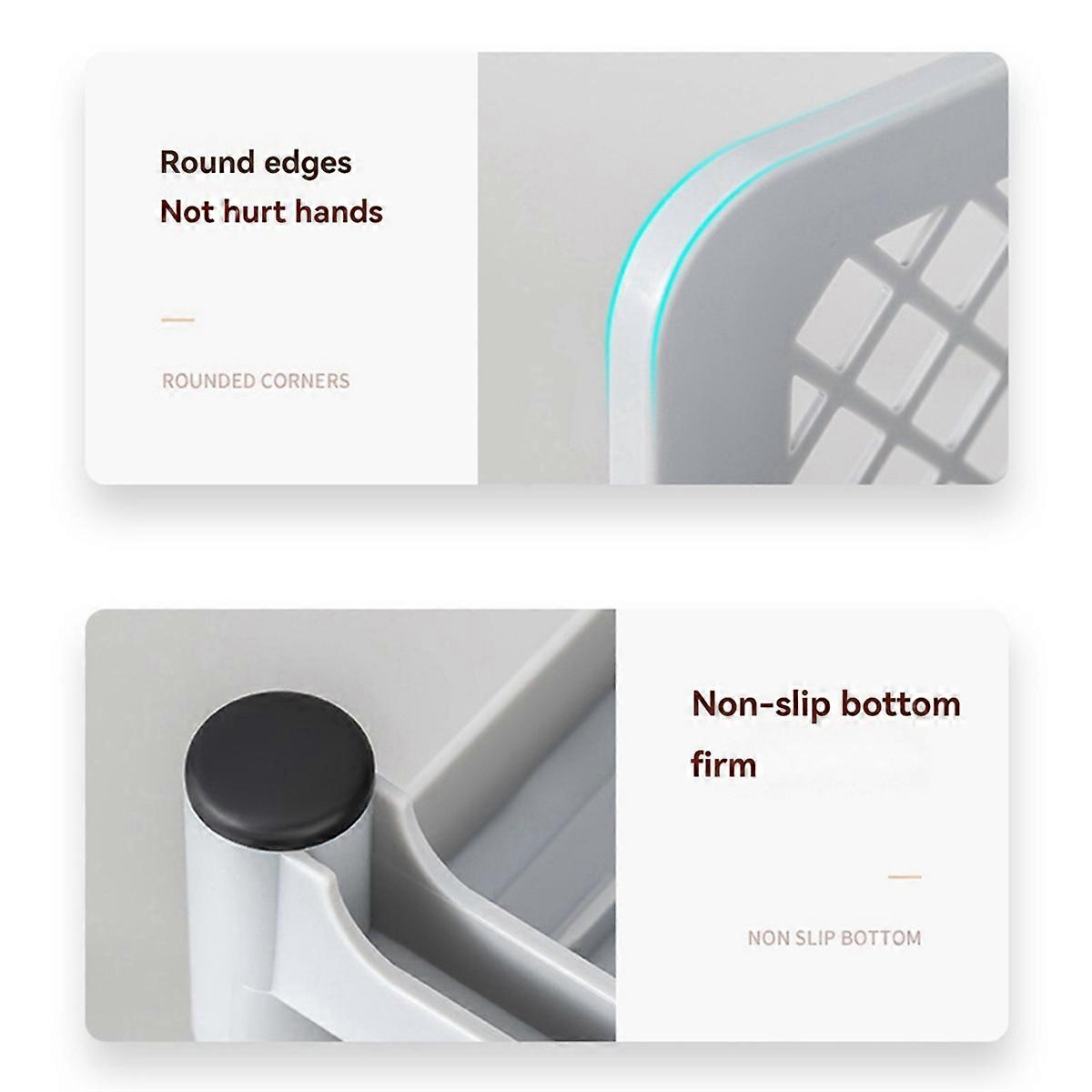 Space-Saving Design 2-Layer Organizer with Pull-Out Drawers, White ...