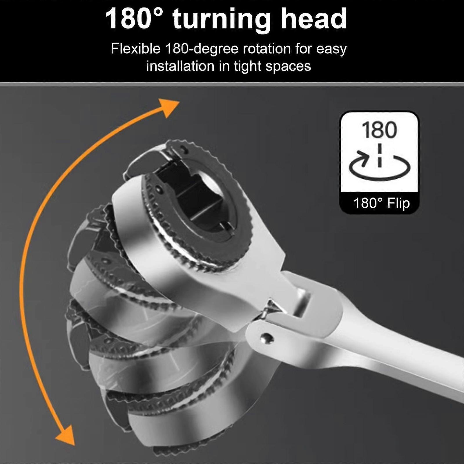 Convenient Ratcheting Tool Flexible Head Ratcheting Wrench 72Teeth for ...