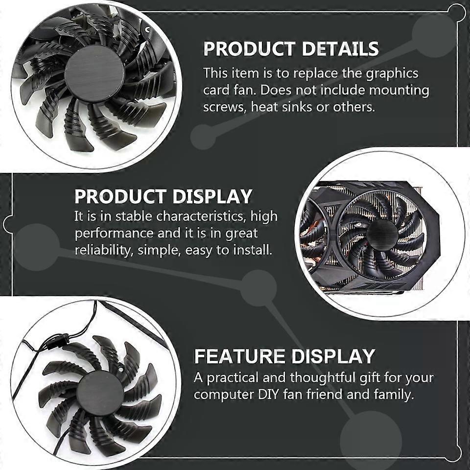 Video Card Fan Replacement, 2Pin 75mm Graphic Card Cooling Fan for ...