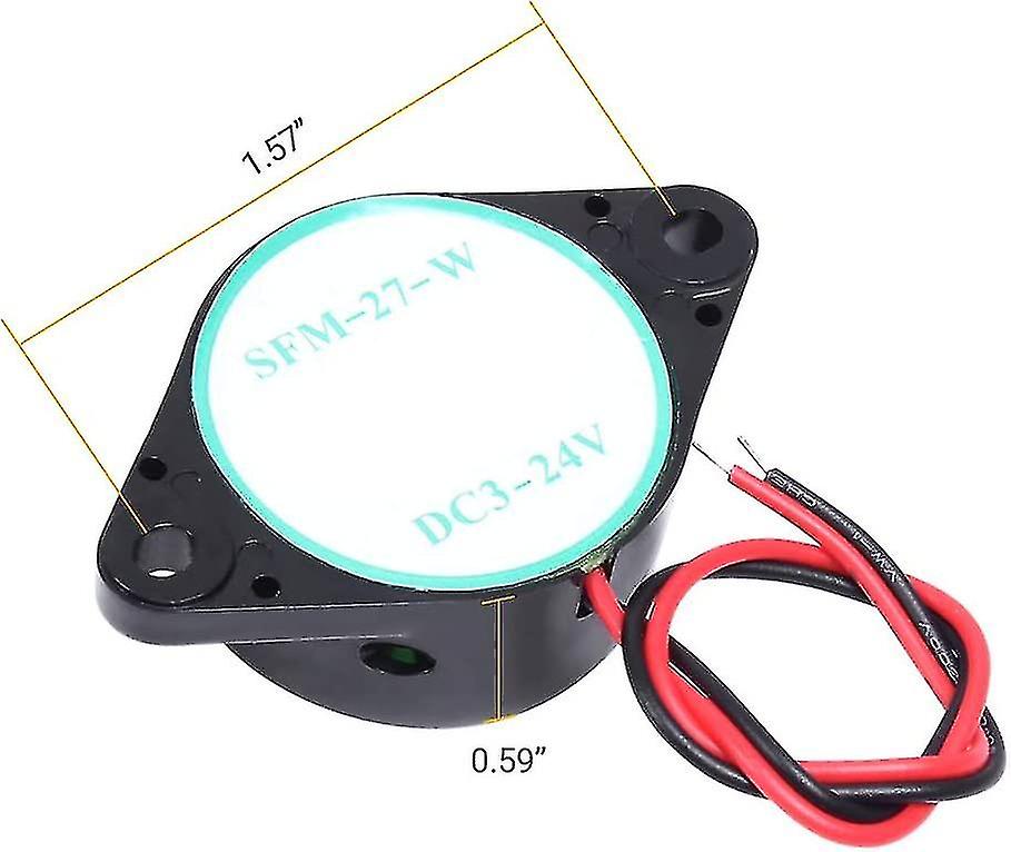 2 Pcs Buzzer Alarm Electronic Beep Buzzer Dc 3v 12v 24v Active Piezo ...