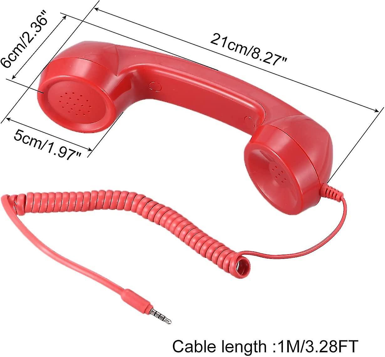 3.5mm Retro Telephone Handset Telephone Receiver For Microphone Speaker ...