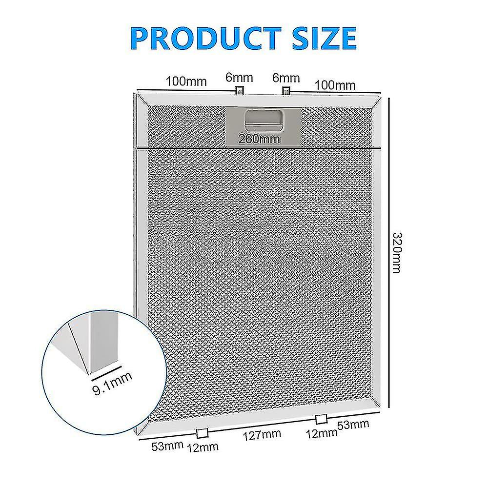 Pieces Metal Grease Filter For Cooker Hood 320x260mm, Mesh Filter ...