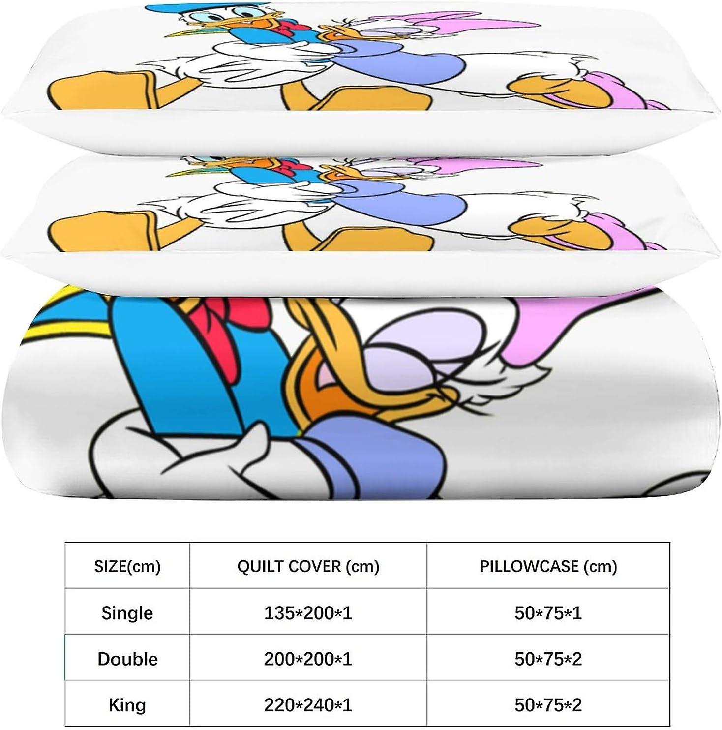Entemah Donald Duck 3 Piece Set Printed Duvet Cover Bed Set, Bedding ...