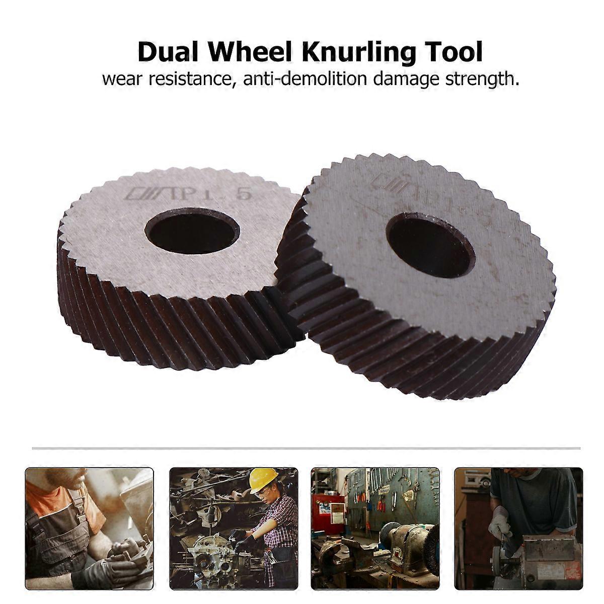 Dual Wheel Knurling Tool Diagonal Wheel Linear Pitch Knurl Set Machine ...