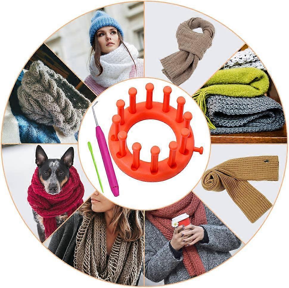 12 Peg Flower Knitting Loom, Small Round Knitting Loom for Spool Hat ...