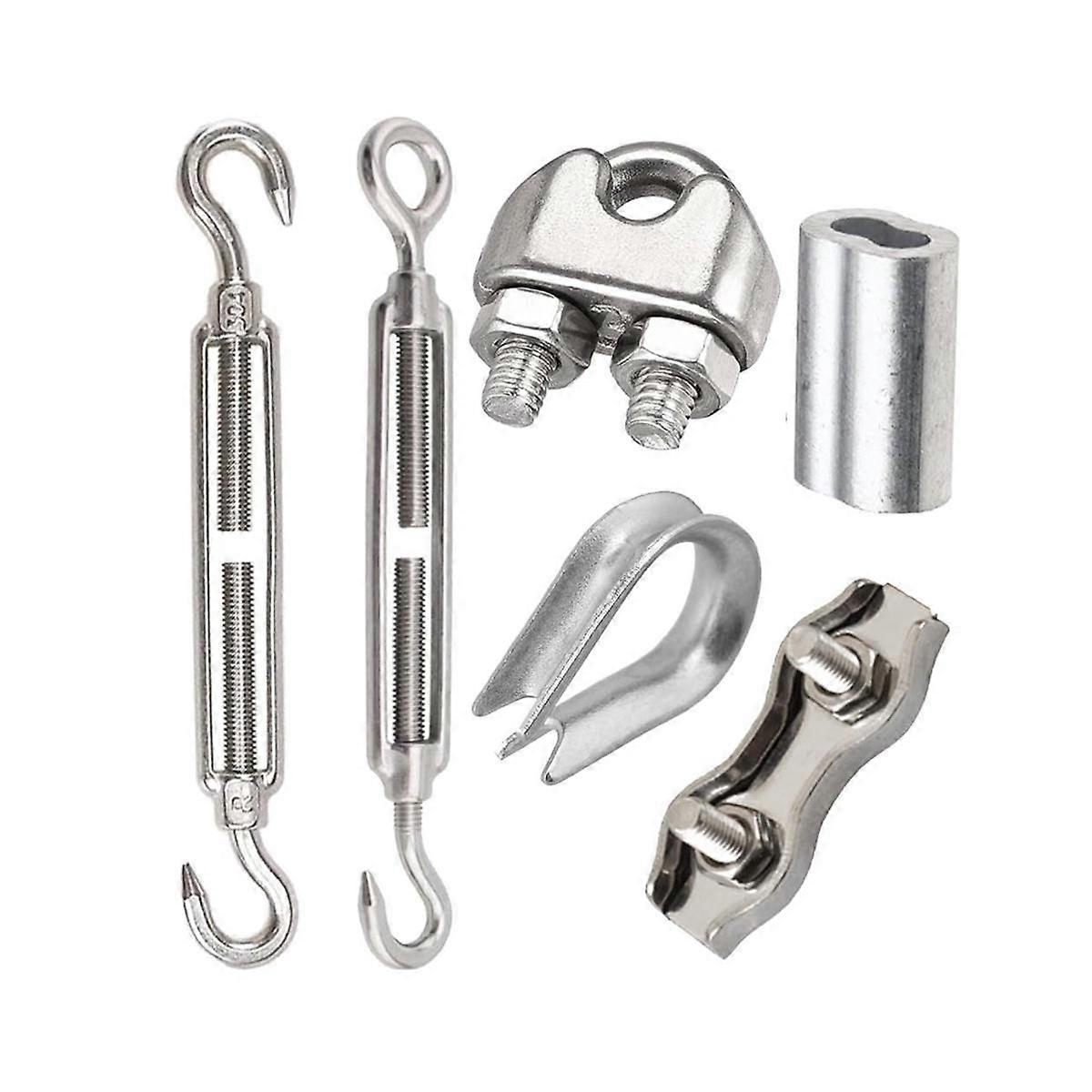 30 turnbuckle M5 wire tensioner set with turnbuckle wire rope clamp ...
