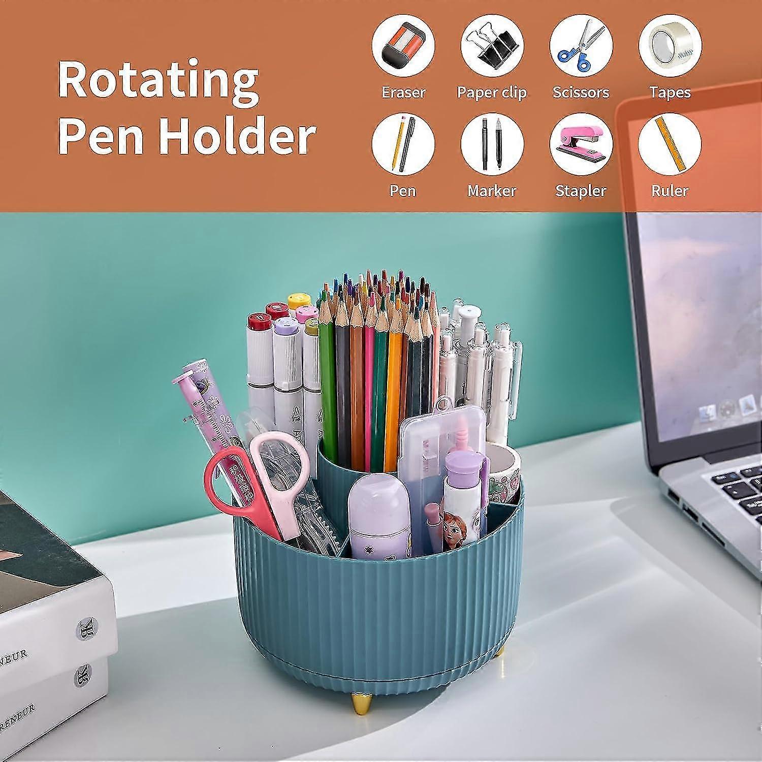 Desk Organizer, 360 Degree Rotating Desk Pen Holder, Desk Organizer And ...