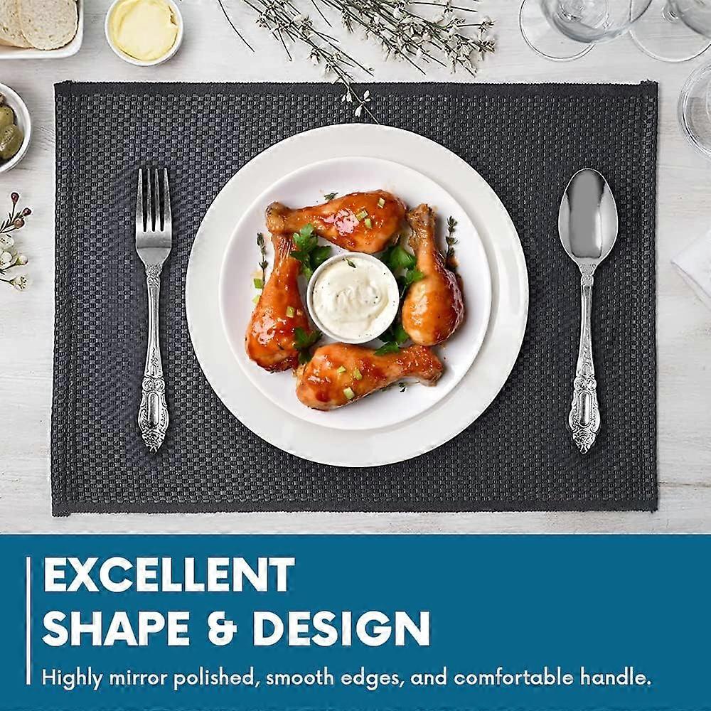 Set of 12 Dinner Spoons, Stainless Steel Table Spoons, Flatware | Fruugo UK