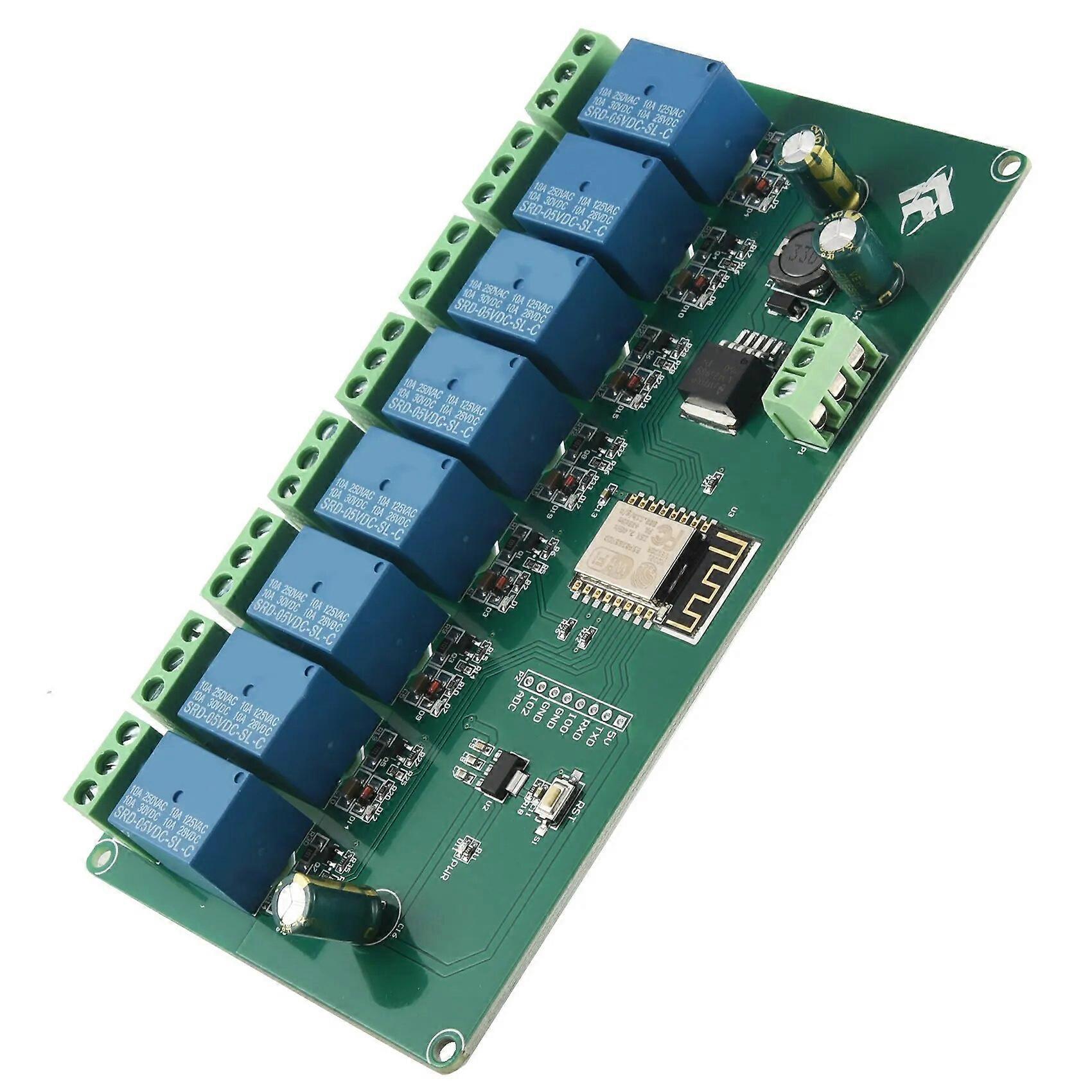 ESP8266 WIFI 8 Channel Relay Module ESP-12F Development Board Power Supply 5V/7-28V Wireless ...