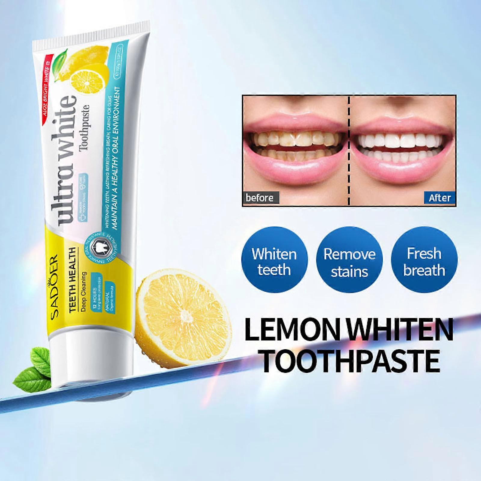 Lemon Whitening And Stain Removing Toothpaste Oral White Teeth And Gums ...