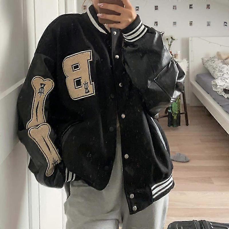 Varsity Baseball Bomber Jakke Kvinders Hip Hop Harajuku Bone Alphabet ...