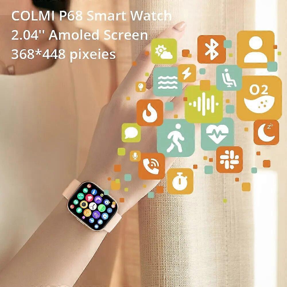 COLMI P68 Smartwatch 2.04'' AMOLED Screen 100 Sports Modes 7 Day ...